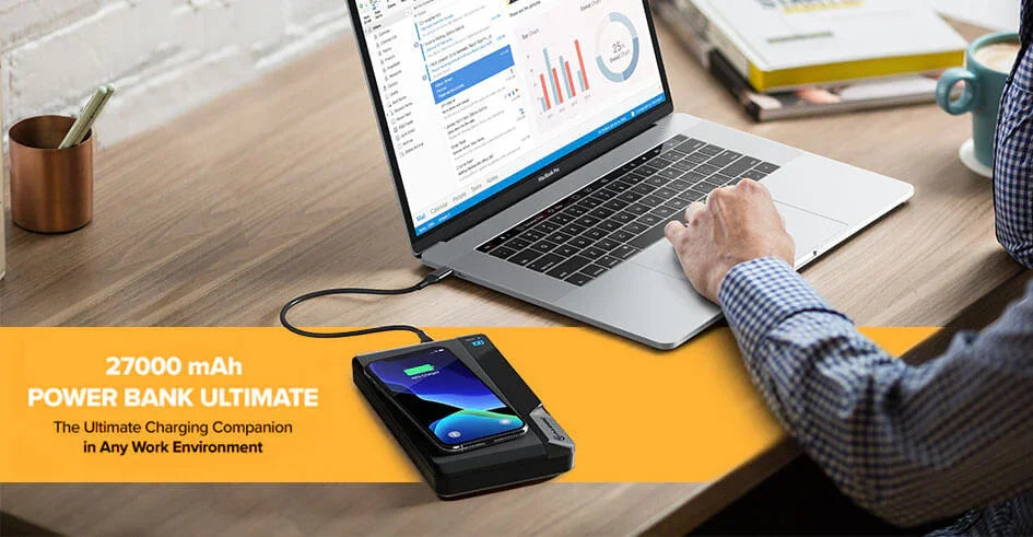 Adapt to any work environment with Alogic's 27,000mAh power bank